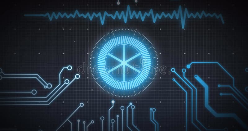 Image Of Scope Scanning And Data Processing Over Computer Circuit Board Stock Image Image Of