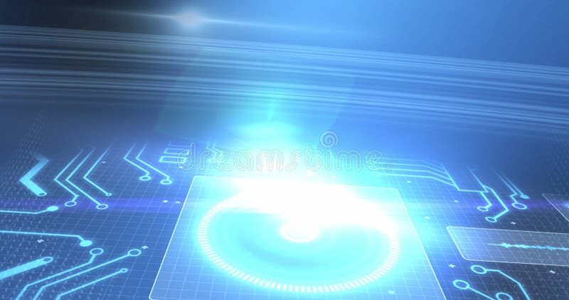 Image Of Scope Scanning Data Processing Over Computer Circuit Board