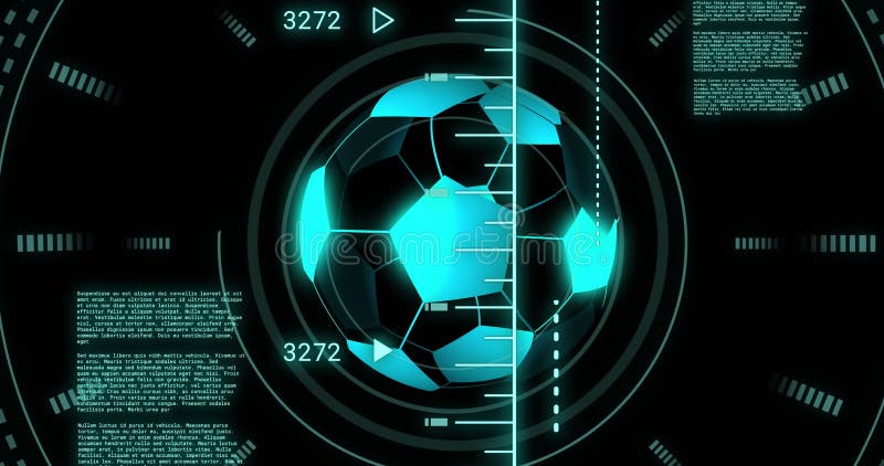Image of Scope Scanning and Data Processing Over Digital Football Stock ...