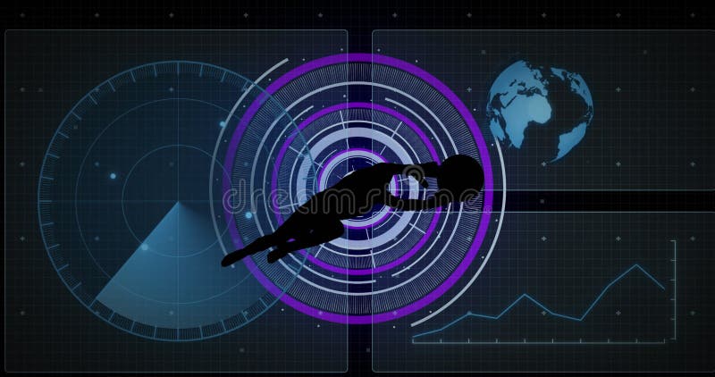 Image of Scope Scanning and Data Processing Over Football Player Stock ...