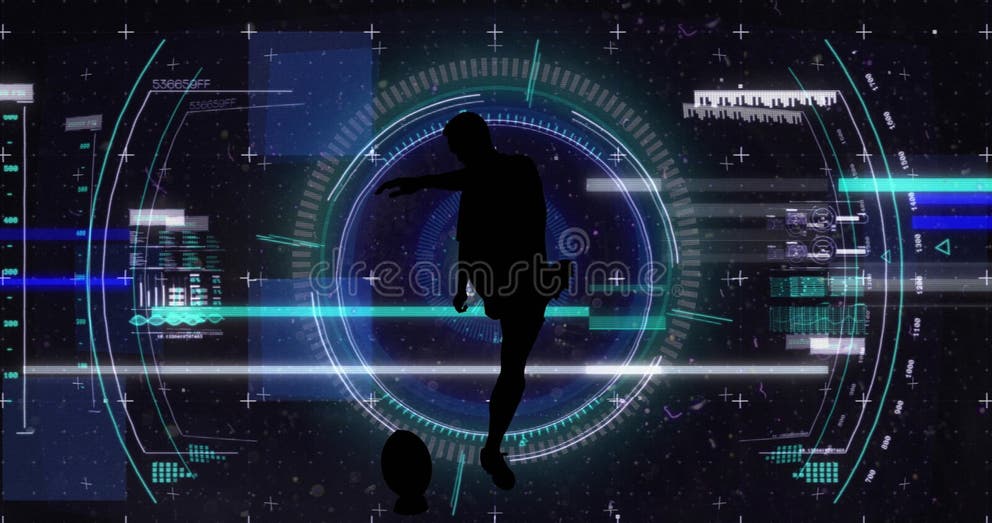 Image of Scope Scanning and Data Processing Over Rugby Player Stock ...