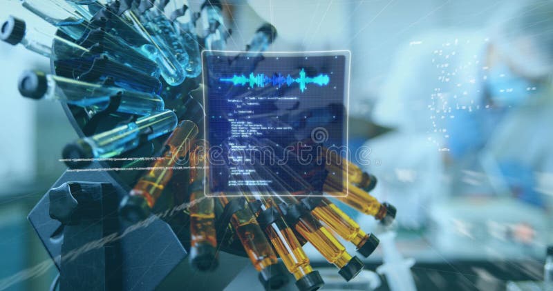 Image of Scope Scanning and Data Processing Over Scientific Laboratory ...