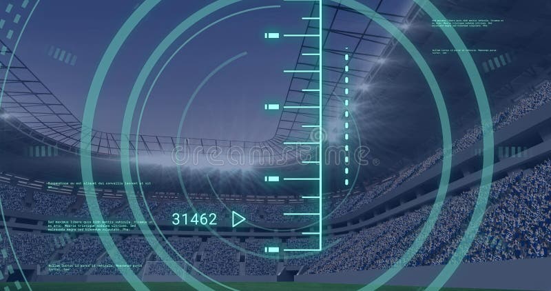Image of Scope Scanning and Data Processing Over Sports Stadium Stock ...