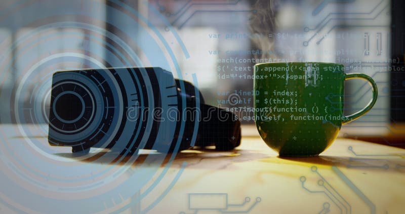 Image of Scope Scanning and Data Processing Over Vr Headset and Green ...