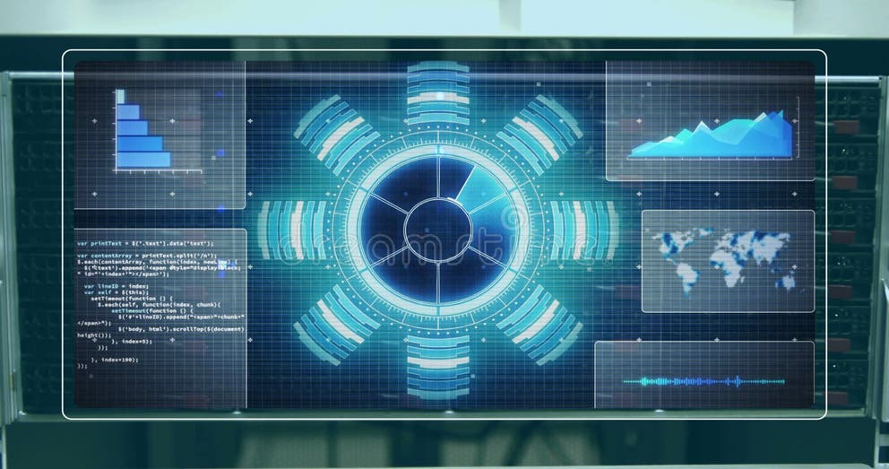 Image of Scope Scanning and Diagrams Over Server Room Stock Image ...