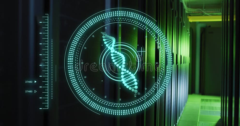 Image of Scope Scanning with Dna Strand and Data Processing Over Server ...