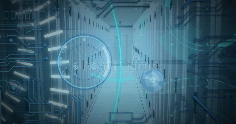 Image of Scope Scanning with 5g Text Over Server Room Stock ...