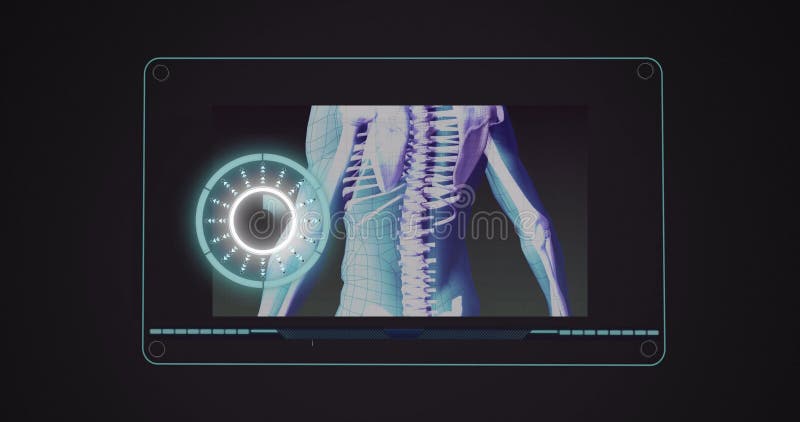 Image of Scope Scanning and Human Body Spinning on Screen Stock ...