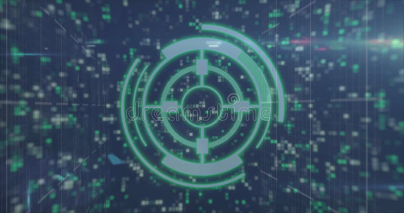 Image of Scope Scanning and Icons Over Moving Columns Stock ...