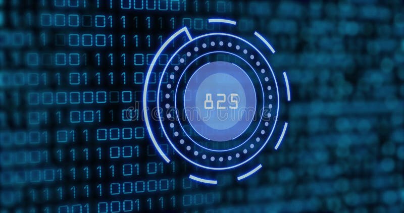 Image Of Scope Scanning With Numbers And Binary Coding Processing Stock 2406