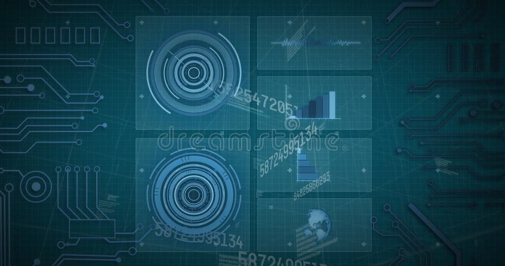 Image of Scope Scanning, Numbers Changing and Data Processing Stock ...