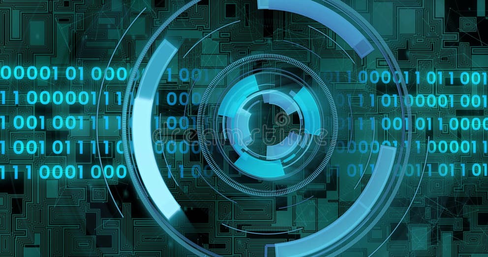 Image of Scope Scanning Over Binary Coding Stock Illustration - Illustration of analytics ...