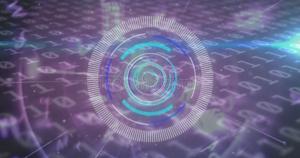 Image of Scope Scanning Over Binary Coding Processing Stock Illustration - Illustration of ...