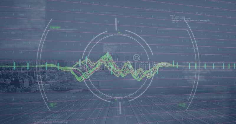Image of Scope Scanning Over Data Processing Against Aerial View of ...