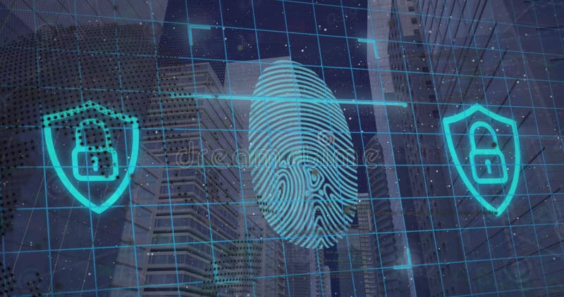 Image of Scope Scanning Over Data Processing Stock Illustration ...