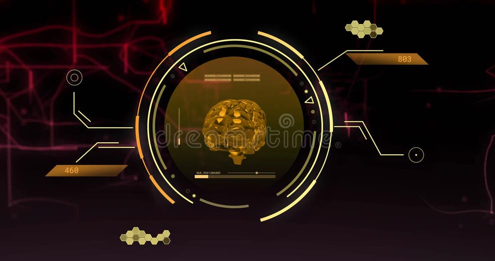 Image of Scope Scanning Over Diagrams and Science Data Processing Stock ...