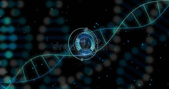 Image of Scope Scanning Over Dna Strands on Black Background Stock ...