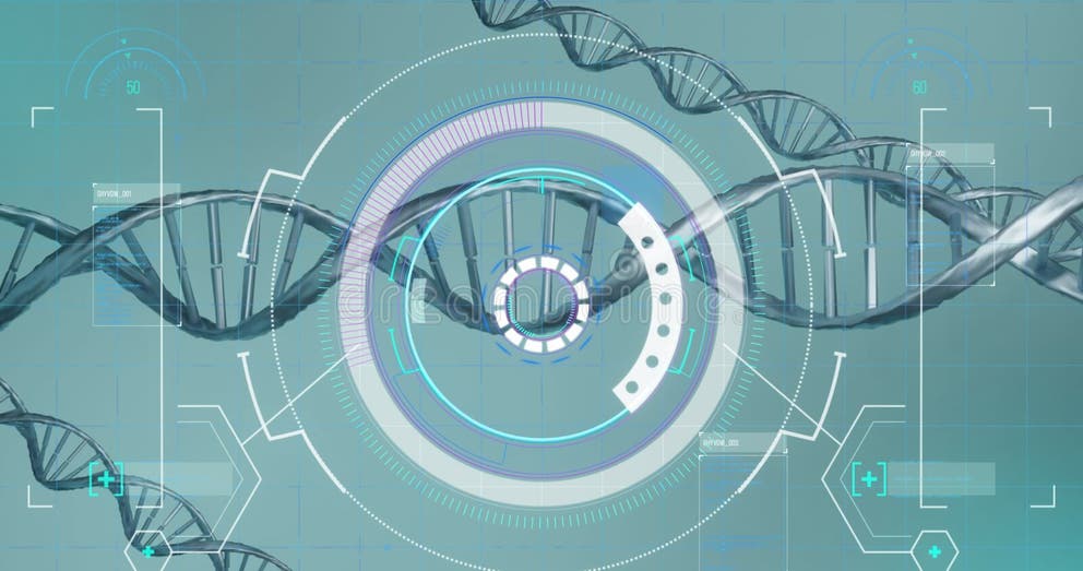 Image of Scope Scanning Over Dna Strands Stock Illustration ...