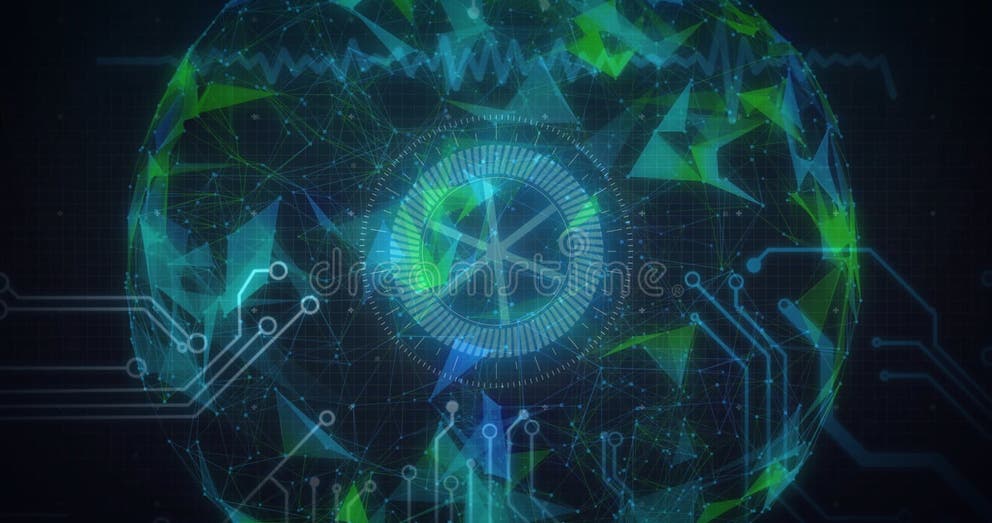 Image of Scope Scanning Over Globe of Shapes Stock Photo - Image of ...