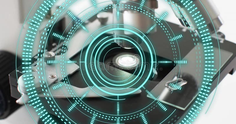 Image of Scope Scanning Over Laboratory Microscope on White Background ...