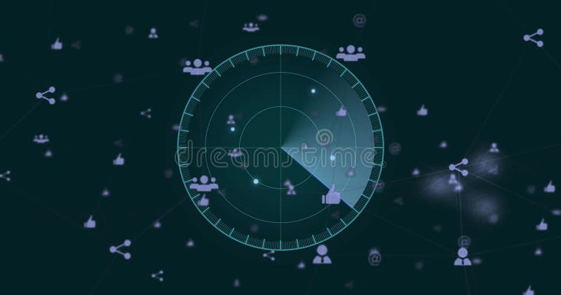 Image of Scope Scanning Over Media Icons Stock Illustration ...