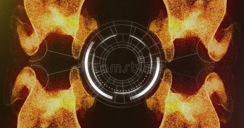 Image of Scope Scanning Over Shapes on Black Background Stock ...