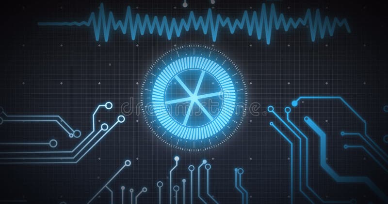Image of Scope Scanning, Processor Elements and Data Processing Over Grid Stock Illustration ...
