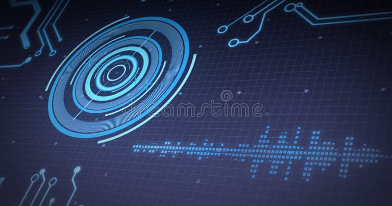 Image of Scope Scanning, Processor Elements and Data Processing Over Grid Stock Illustration ...