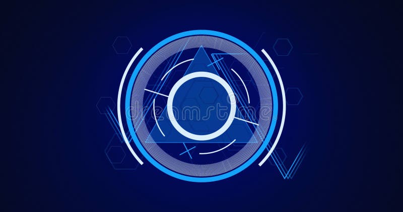 Image of Scope Scanning and Triangles on Blue Background Stock ...