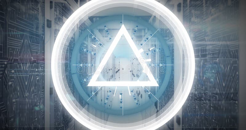 Image of Scope Scanning and White Shapes Over Server Room Stock ...