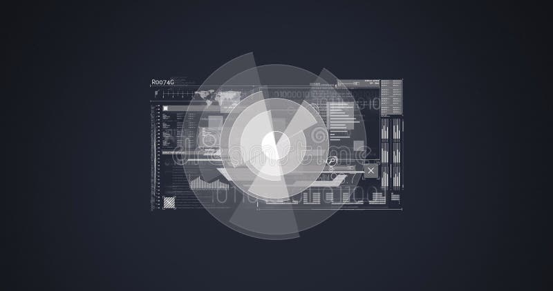 Image of Scopes Scanning and Binary Coding Data Processing Over Digital Screen Stock ...