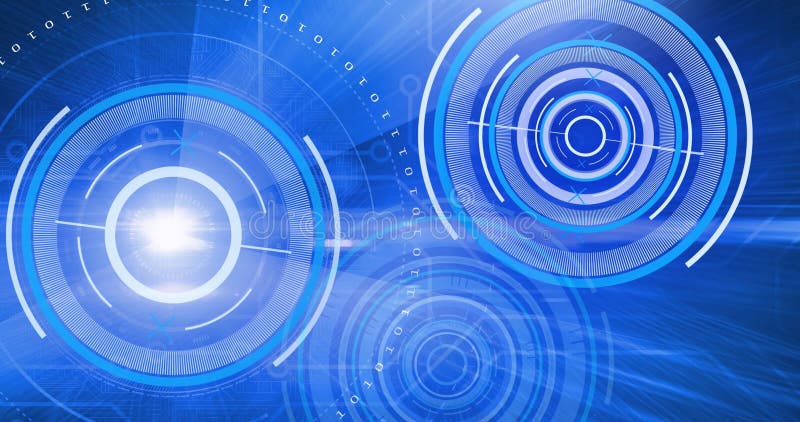 Image of Scopes Scanning and Binary Coding, Data Processing Over Digital Screen Stock ...