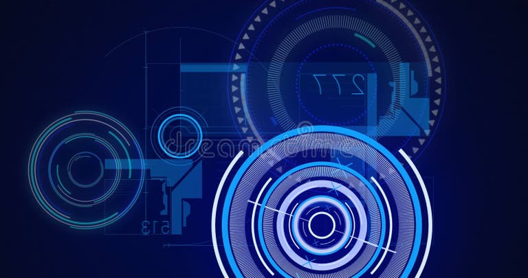 Image of Scopes Scanning and Data Processing on Digital Screen Stock Illustration - Illustration ...