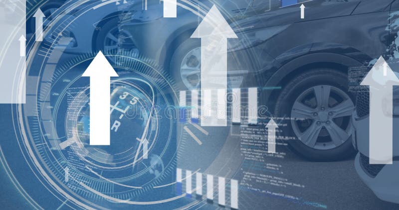 Image of Scopes Scanning and Data Processing Over Cars Stock Photo ...