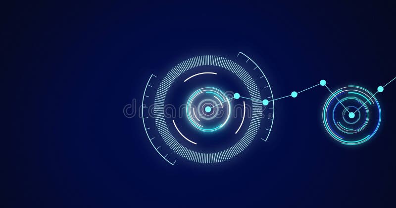 Image of Scopes Scanning and Network of Connections on Blue Background ...