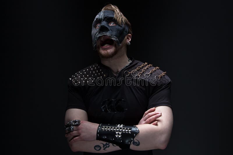 Photo of the Angry Man in Mask Stock Photo - Image of background ...