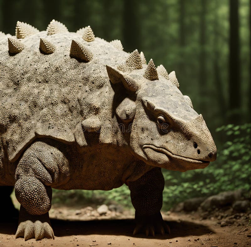 A Large, Dinosaur-like Creature Standing in a Forest. Stock Photo ...