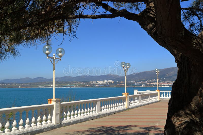 Sea promenade stock image. Image of nature, path, cliff - 233672057