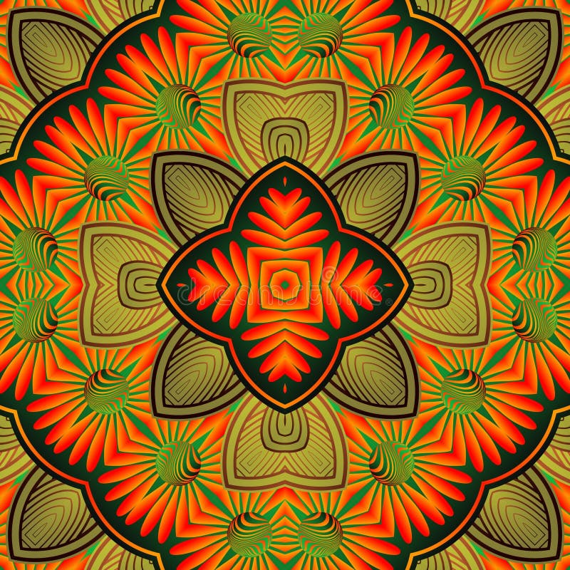 Seamless Pattern. Colorful Ethnic Background with Tribal Ornaments ...