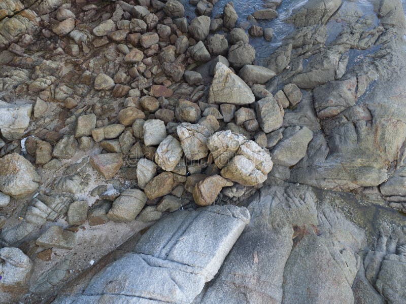 The Seaside Covers with Lots of Granite Rocks. Stock Image - Image of ...