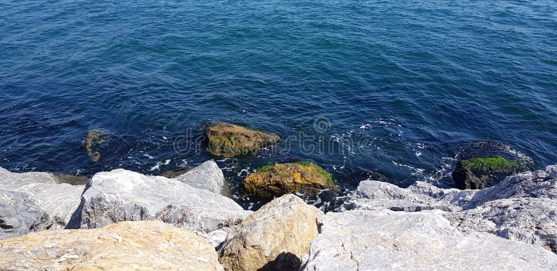 Image of Seaside Rocks Landscape Stock Image - Image of heaven, lake ...