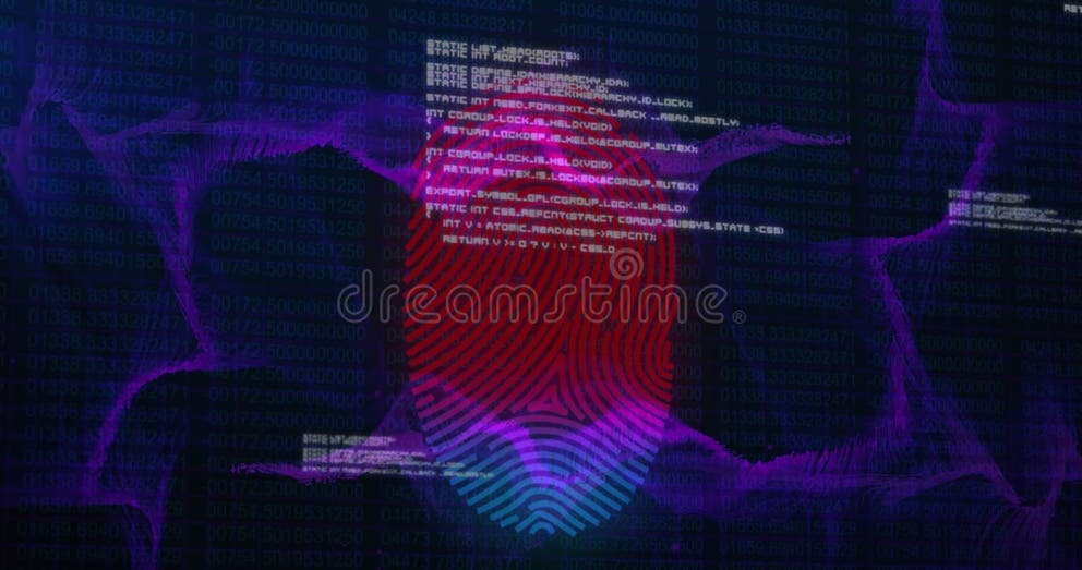 Image of Security Biometric Fingerprint and Data Processing Stock Image - Image of generated ...