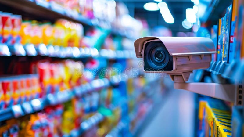 An Image of a Security Camera Stationed Inside a Store Discreetly ...