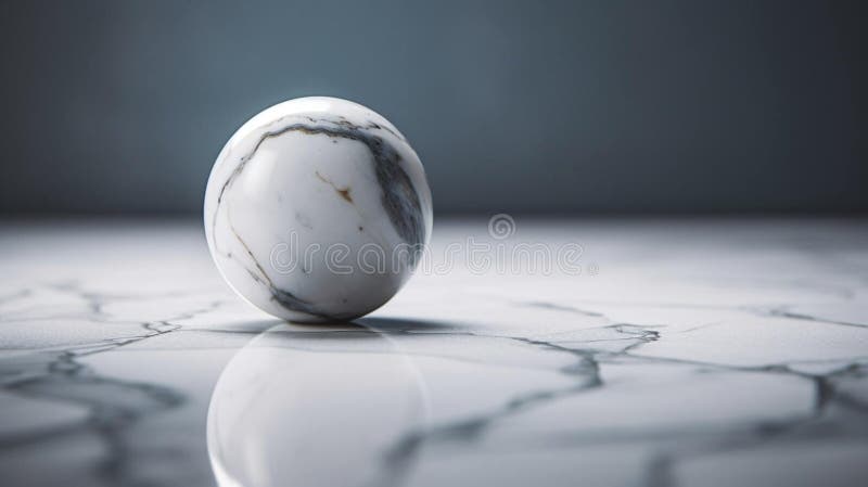 White Marble Sphere on Marble Bench Background Stock Illustration ...