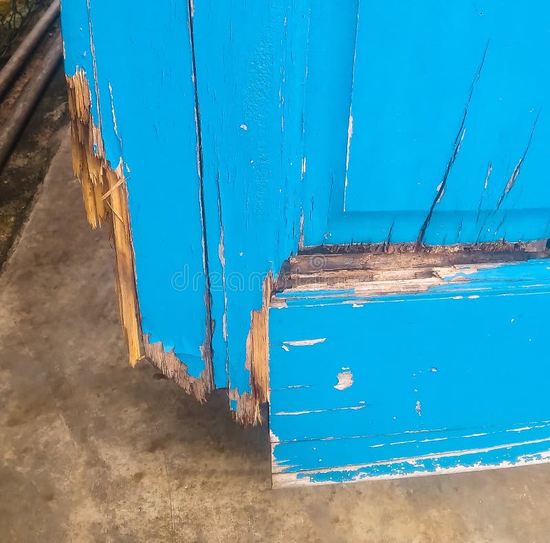 An Image Selective Focus of Broken Door Blue Colour Stock Image - Image ...