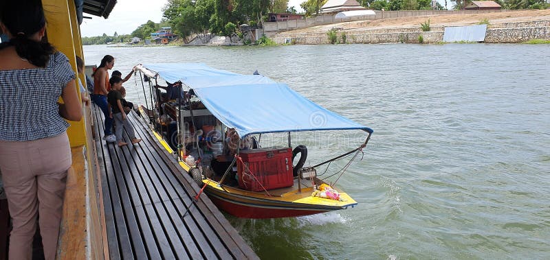 The Image of a Selling Boat Followed Along the Raft. Editorial Photo ...