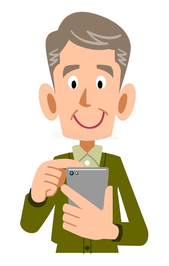 A Man Operating a Mobile Phone - Anger Stock Vector - Illustration of ...