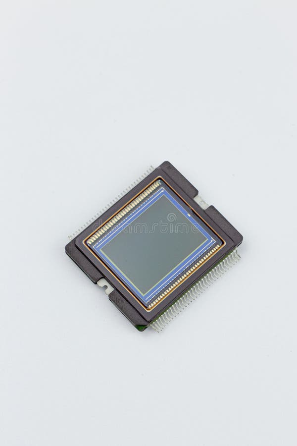 Image Sensor Inside Digital Camera, Ccd, Cmos on White Background Stock ...