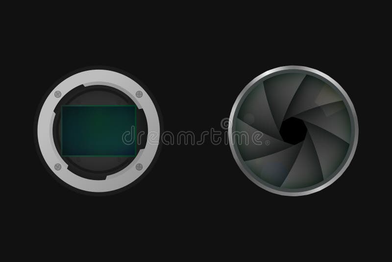 Image sensor and shutter. stock vector. Illustration of full - 204589305