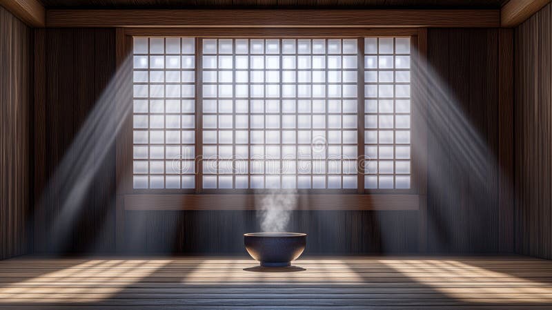 The Image is a Serene Representation of Steam Bowl Illuminated by ...